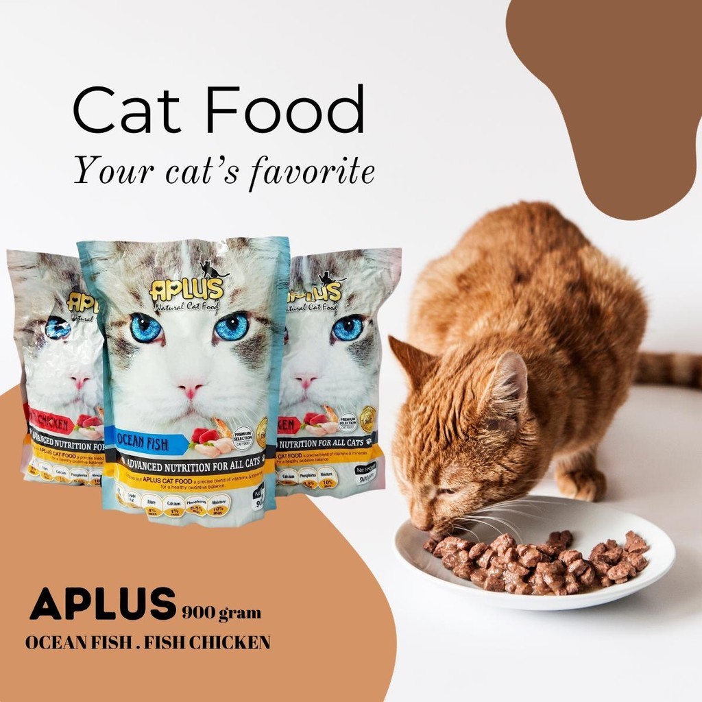 APLUS Dry Cat Food 900gm - [Fish & Chicken] [Ocean Fish] [Chicken ...
