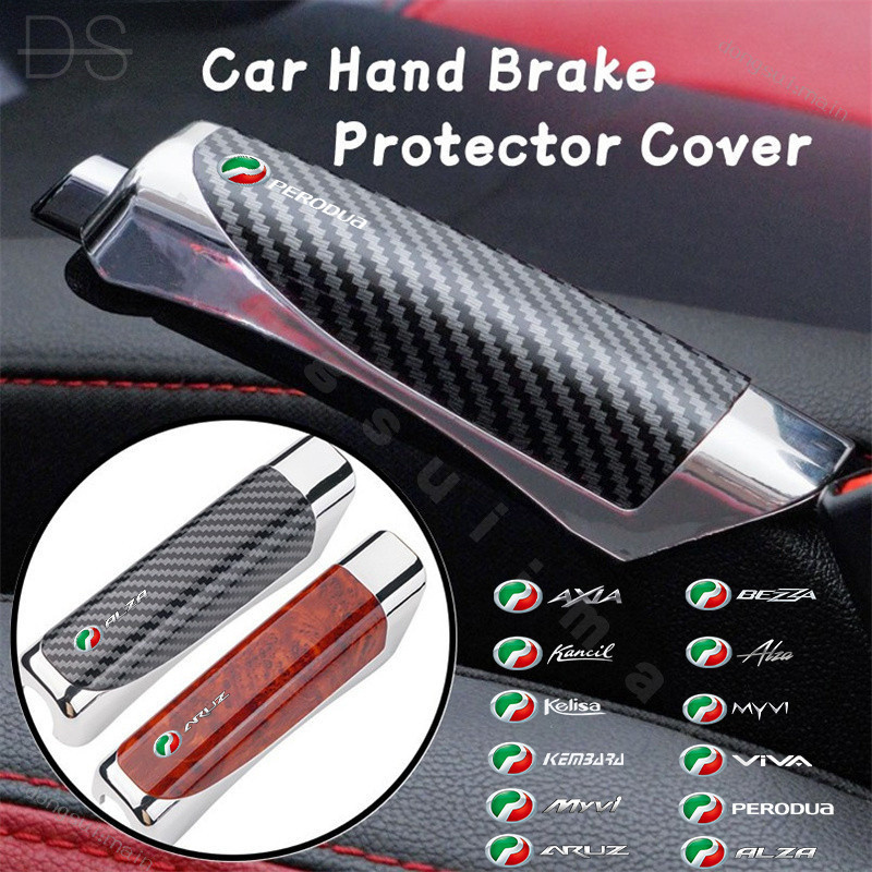Universal Perodua Car Hand Brake Cover Carbon Fiber Style Car Handbrake ...