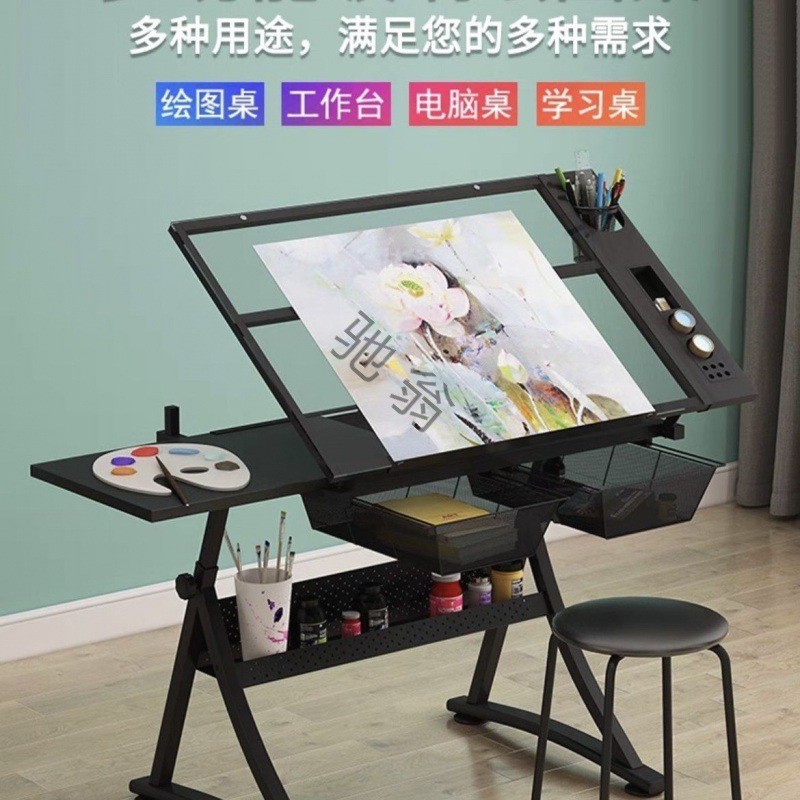 Drafting Table Painting Adjustable Table Art Glass Painting Drawing ...