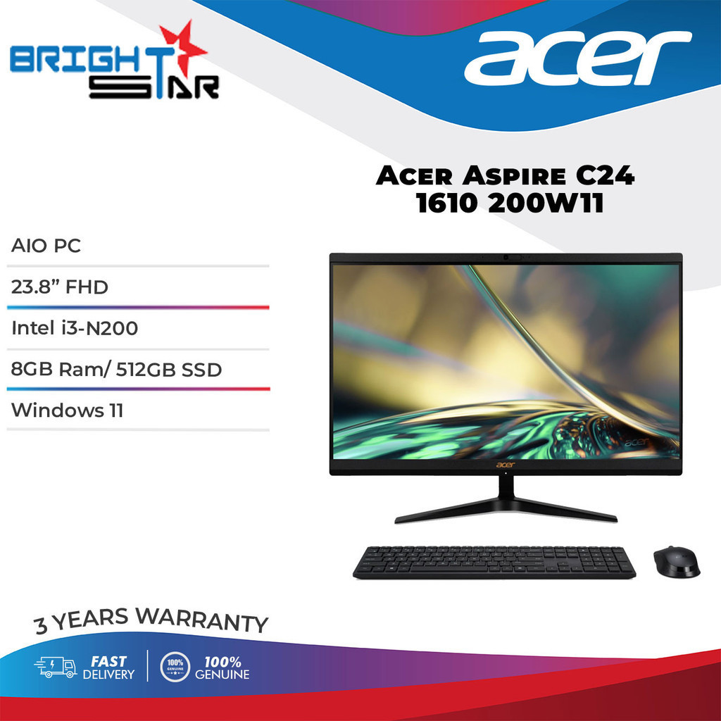 Acer Aspire C24 1610 200W11- 23.8" FHD/Intel N200/8GB/512GB/W11+HNS ...