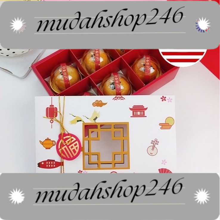 Mooncake 6 holes box 80g /snowy moon cake box Mid-autumn high-end gift ...