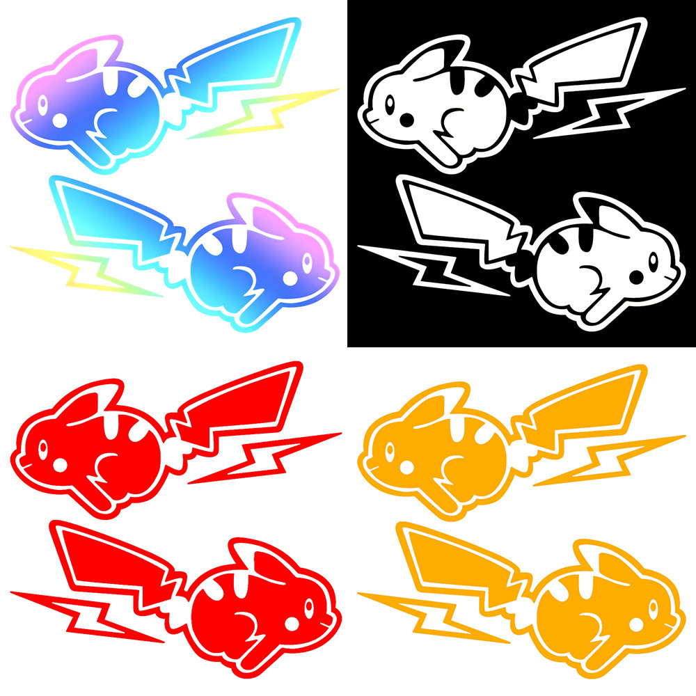 Cartoon Cartoon Anime Pikachu Fun Stickers Laser Colorful Gradient ...