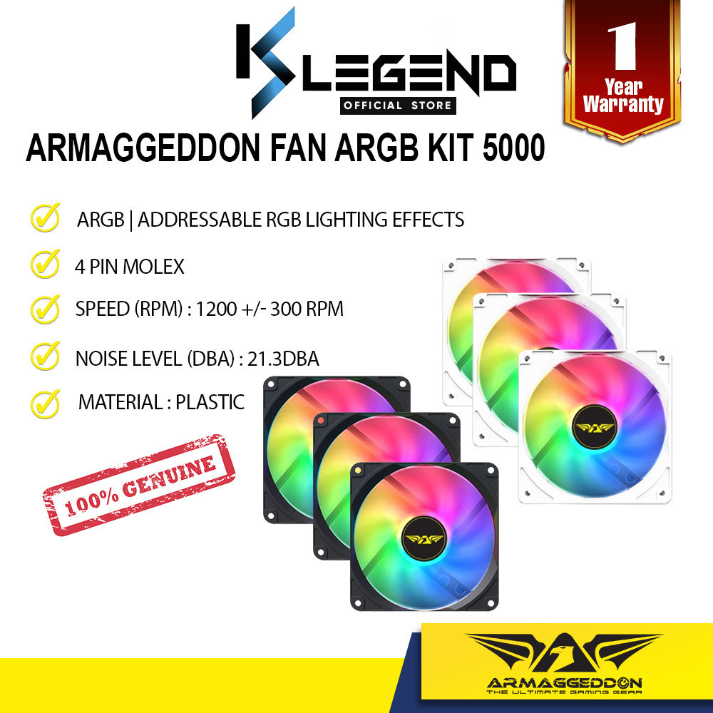 Armaggeddon Fan ARGB Kit 5000/ARGB S1 (Black) 4pcs | Shopee Malaysia