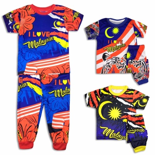 Kids Full Print MERDEKA Microfiber Pajamas 2024 Malaysia - Random Color ...