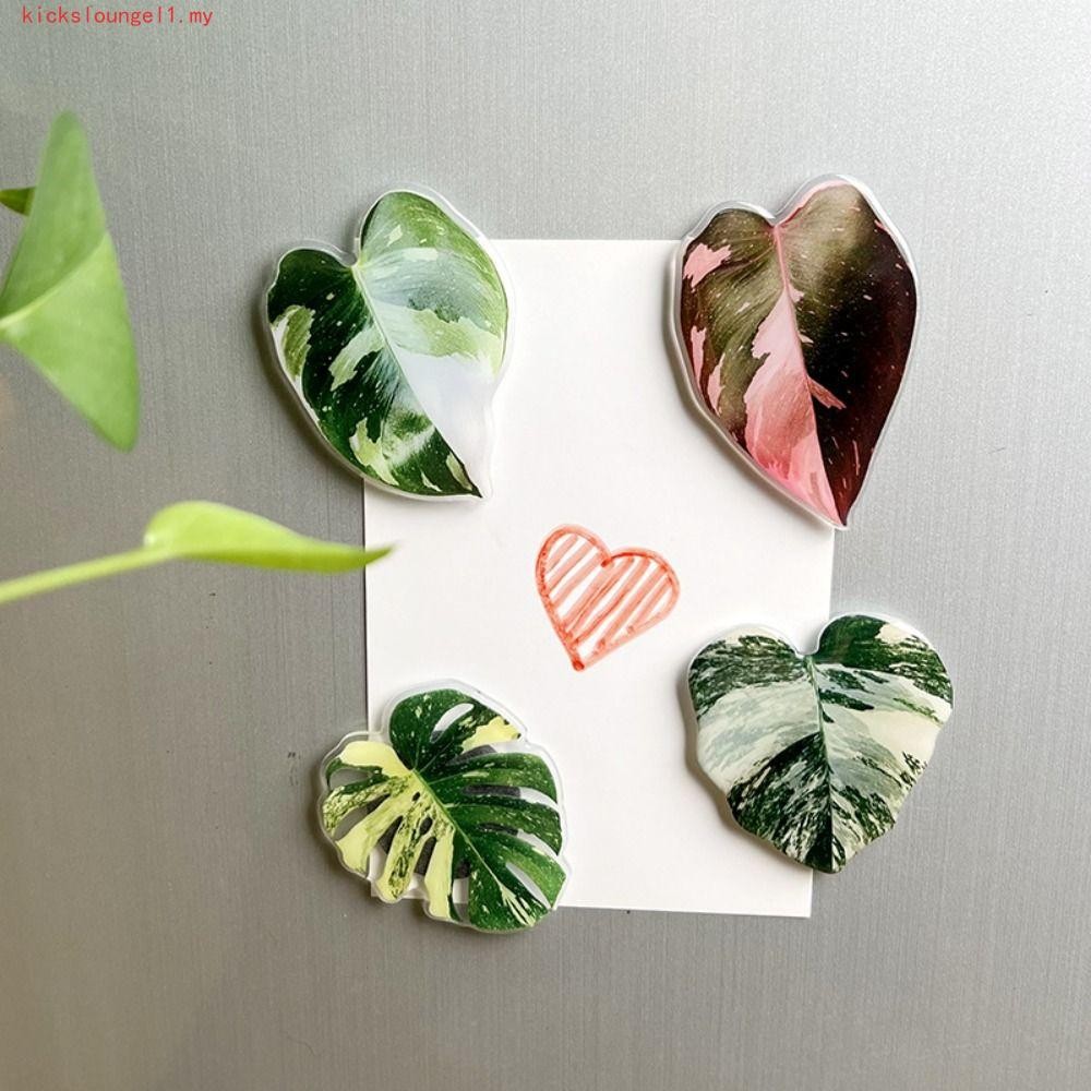 KICKSLOUNGEL Plant Leaves Refrigerator Magnet, Acrylic Decorative Patch ...