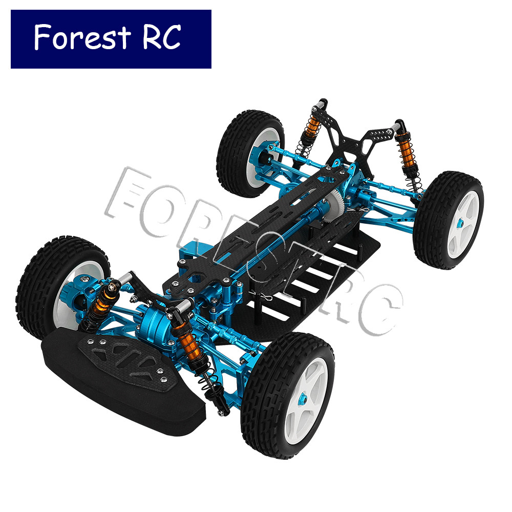 Metal & Carbon Fiber Full Chassis Frame Body Kit with Shock Absorbers Wheels Gearbox for 1/10 ...
