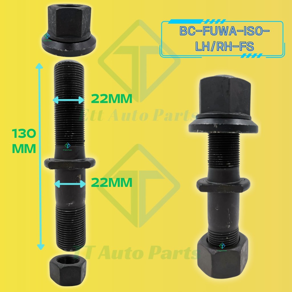 Hub Bolt With Nut / Hab Bolt (22MM x 130MM) (Rear / Belakang) Treler ...