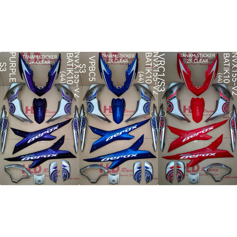 Coverset Cover Set Sticker Tanam (HLD Racing) Yamaha NVX155 V2 NVX 155 ...