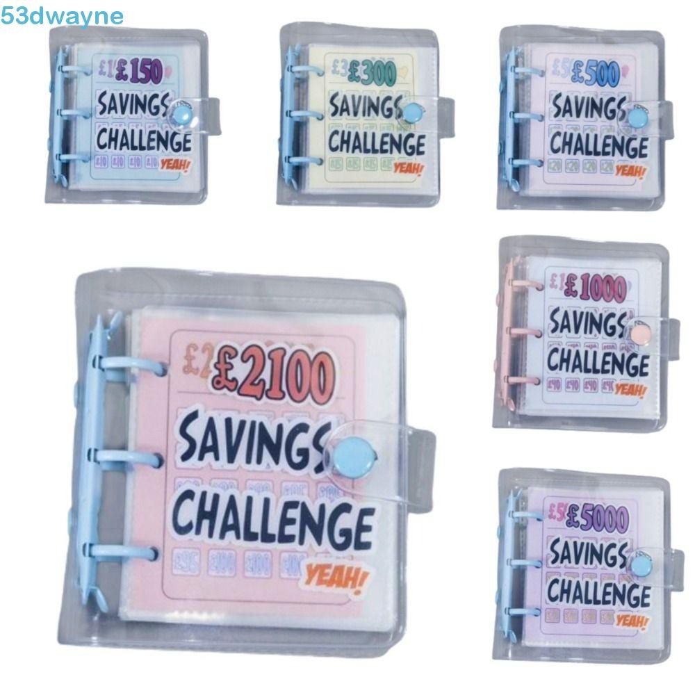 DWAYNE Money Saving Binder, Mini PVC Savings Challenges Book, Fun Way ...