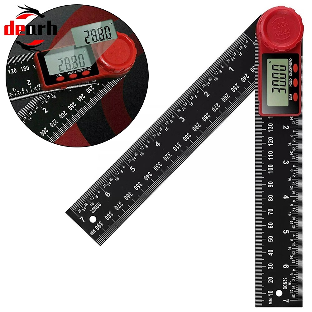 [DRHT] Digital Angle Finder, Angle Protractor Ruler 200mm Carbon Fiber ...