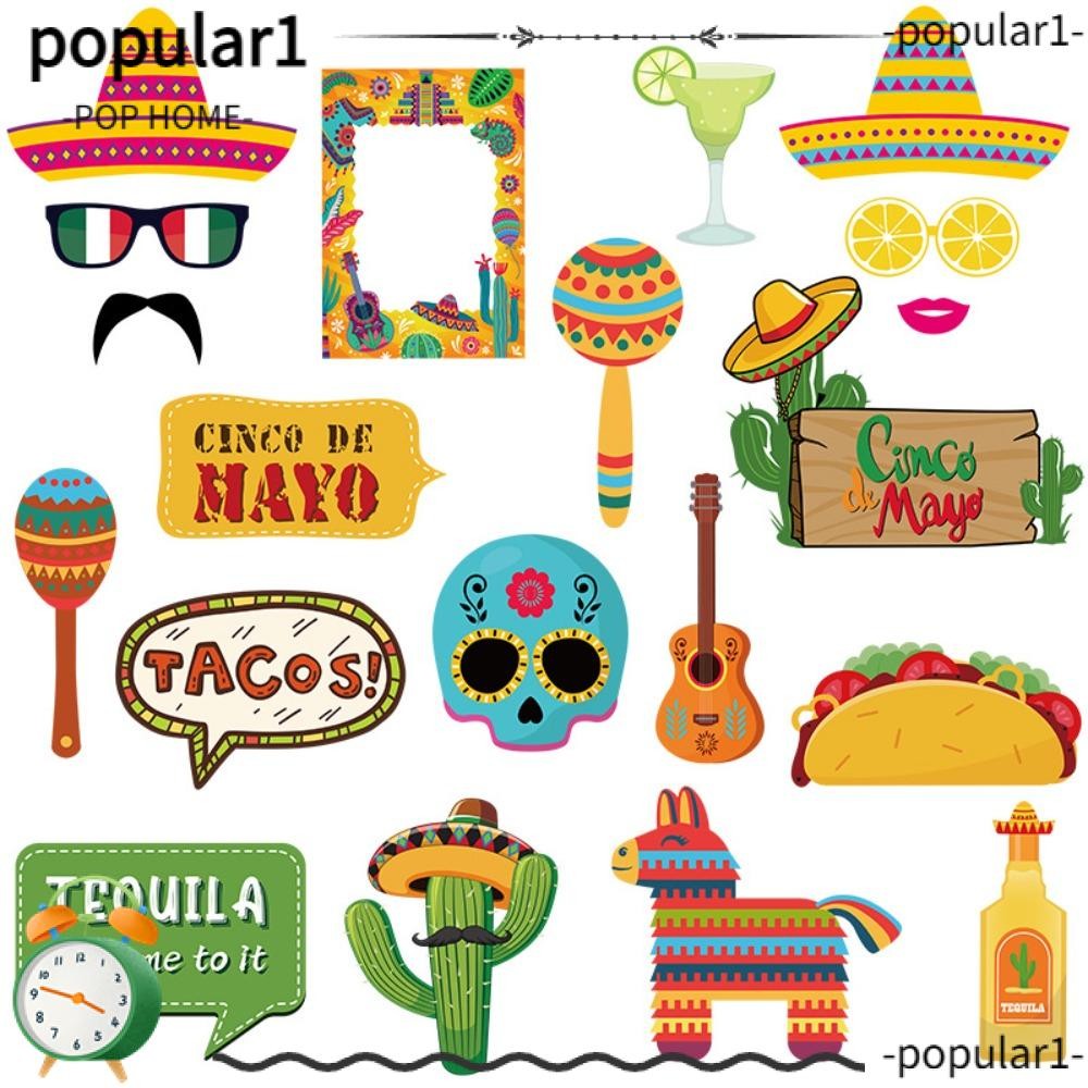 POP 20Pcs Mexican Photo Prop, Cinco De Mayo Mexican Party Photo Booth ...