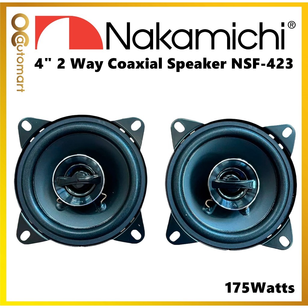 Nakamichi 4 Inch 2 Way Coaxial Spk NSF-423 Car Speaker 175 Watts ...