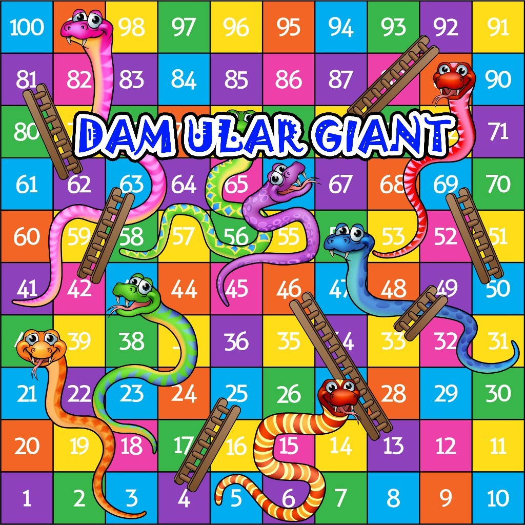 Dam Ular Giant | Free Dadu (SELAGI ADA STOCK) | 2x2ft, 3x3ft, 4x4ft ...