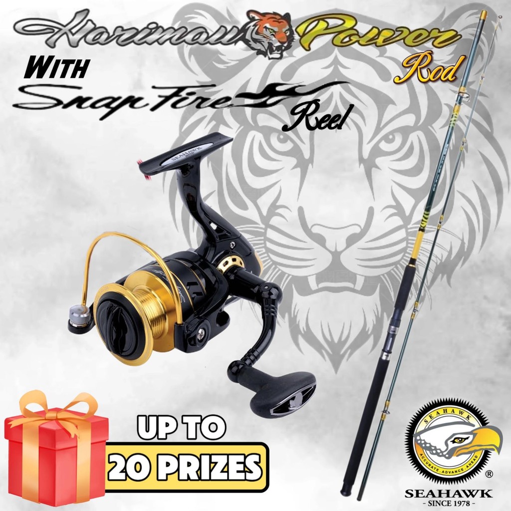 Combo SEAHAWK HARIMAU POWER 602MHS/662MHS/702MHS Joran Spinning Rod ...