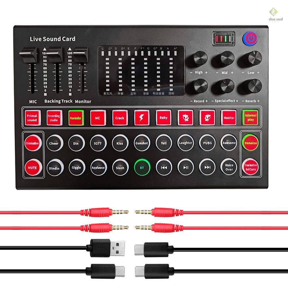 M9 Audio Interface Sound Card Live Voice Mixer External USB Sound Card ...