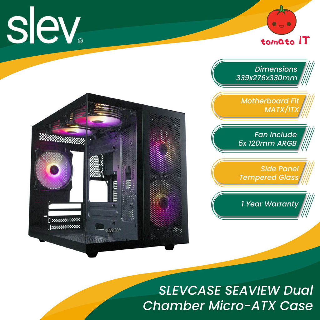 SLEVCASE SEAVIEW Airflow Dual Chamber Micro-ATX Case | Shopee Malaysia