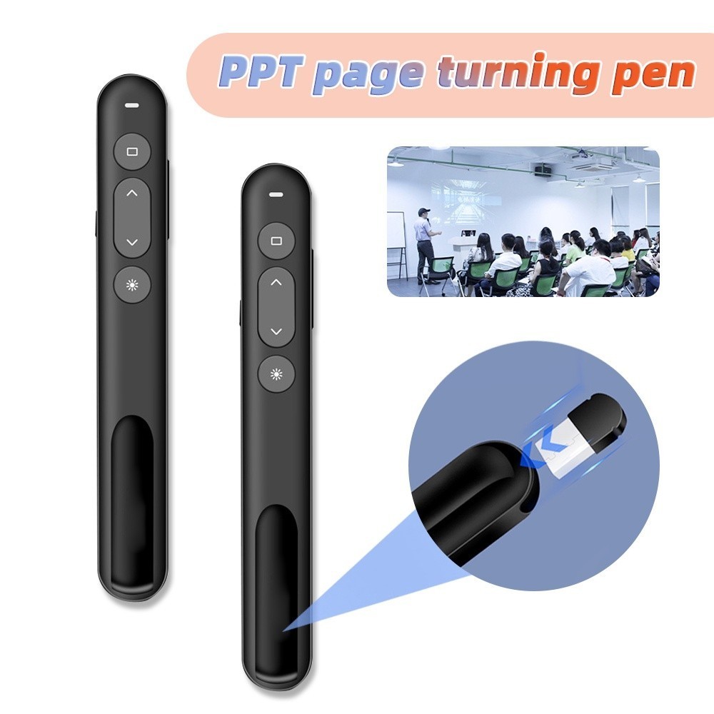 Battery Powerd Wireless USB PPT Clicker PowerPoint Presentation Laser ...