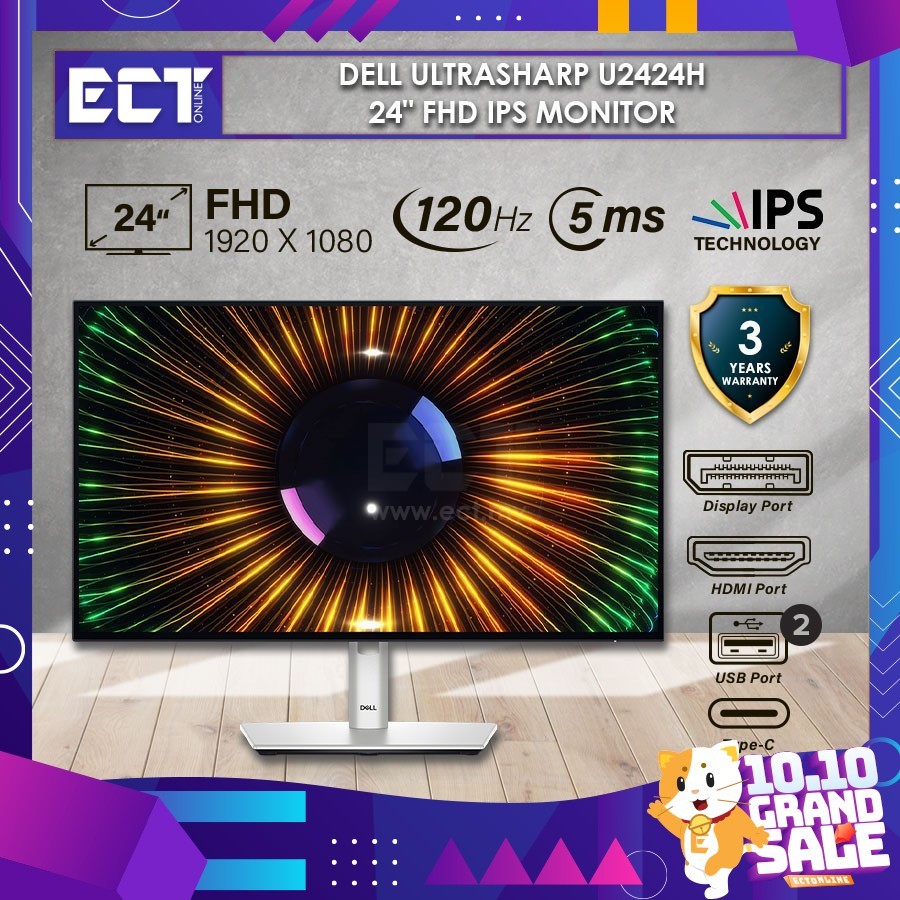 Dell UltraSharp U2424H U2424HE 24" FHD 1920 x 1080 IPS Monitor (HDMI ...