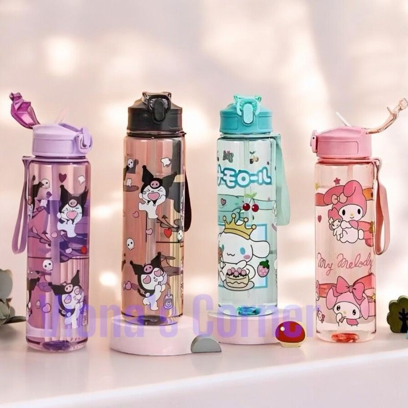 Sanrio Children's Drinking Bottle 900 ML Cute Kuromi My Melody Cinnamoroll Hello Kitty Character ...