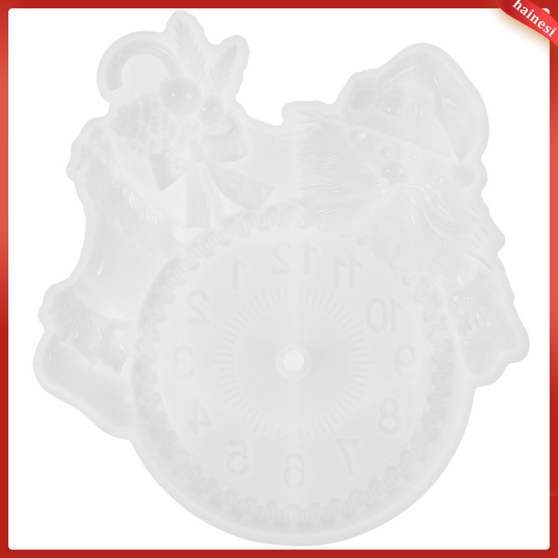 Round Clock Glue Mold Resin Santa Claus Roman Numeral Dial (white 8653 ...