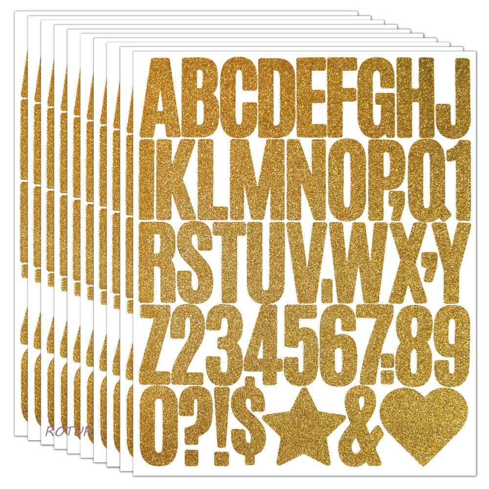 ROTUR 5 Sheets Alphabet Big Letter Stickers, Sparkling Self Adhesive ...