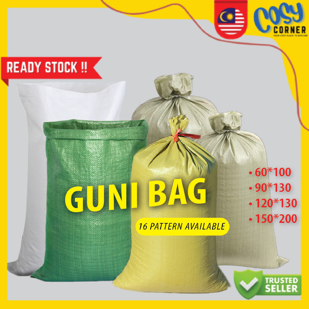 🇲🇾 1PCS High-Quality PP Woven Plastic Sack Large Guni Bag for Sand and ...