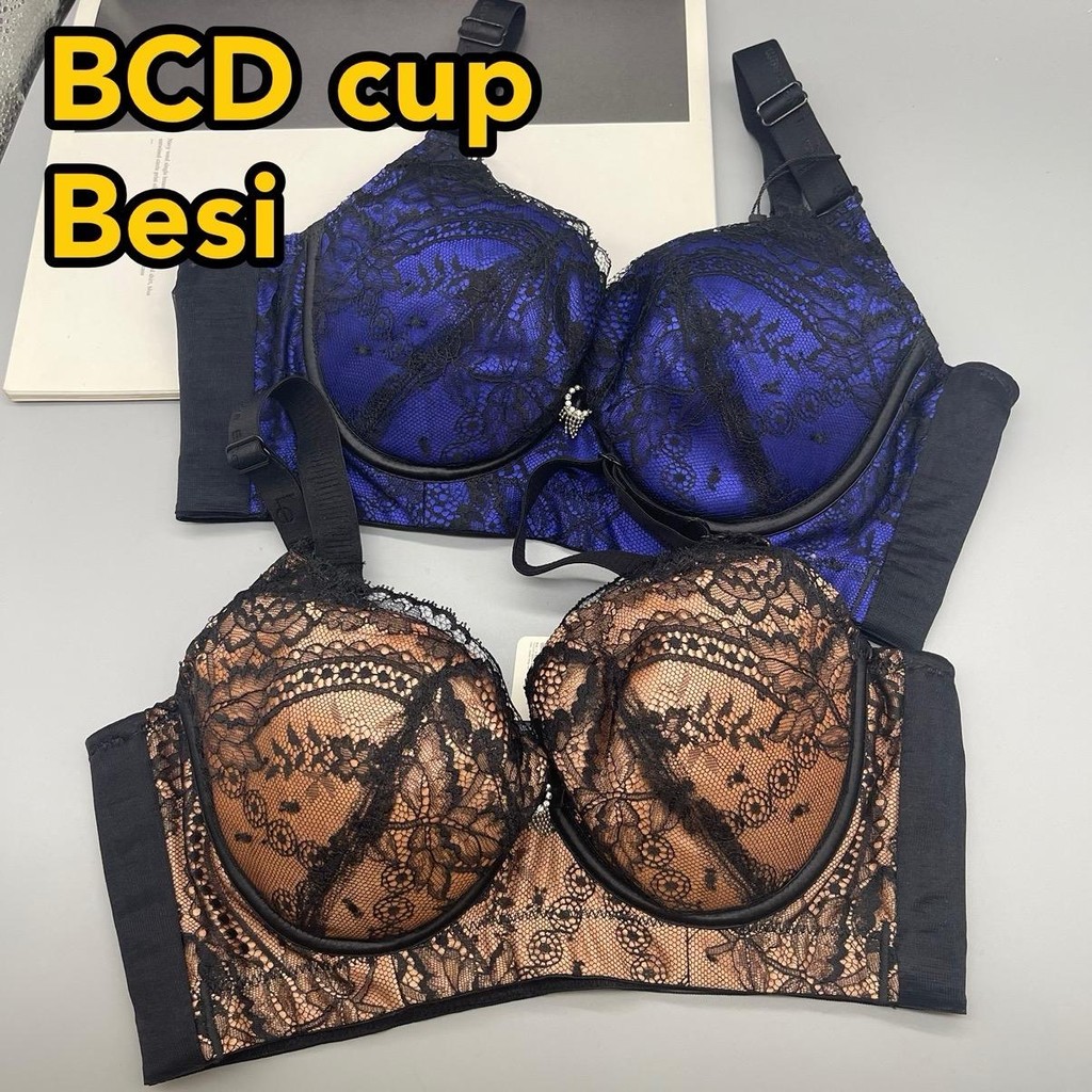 Ladies Bra BCD Cup Wired Cotton Lace Bra Wanita Baju Dalam Plus Up Span ...