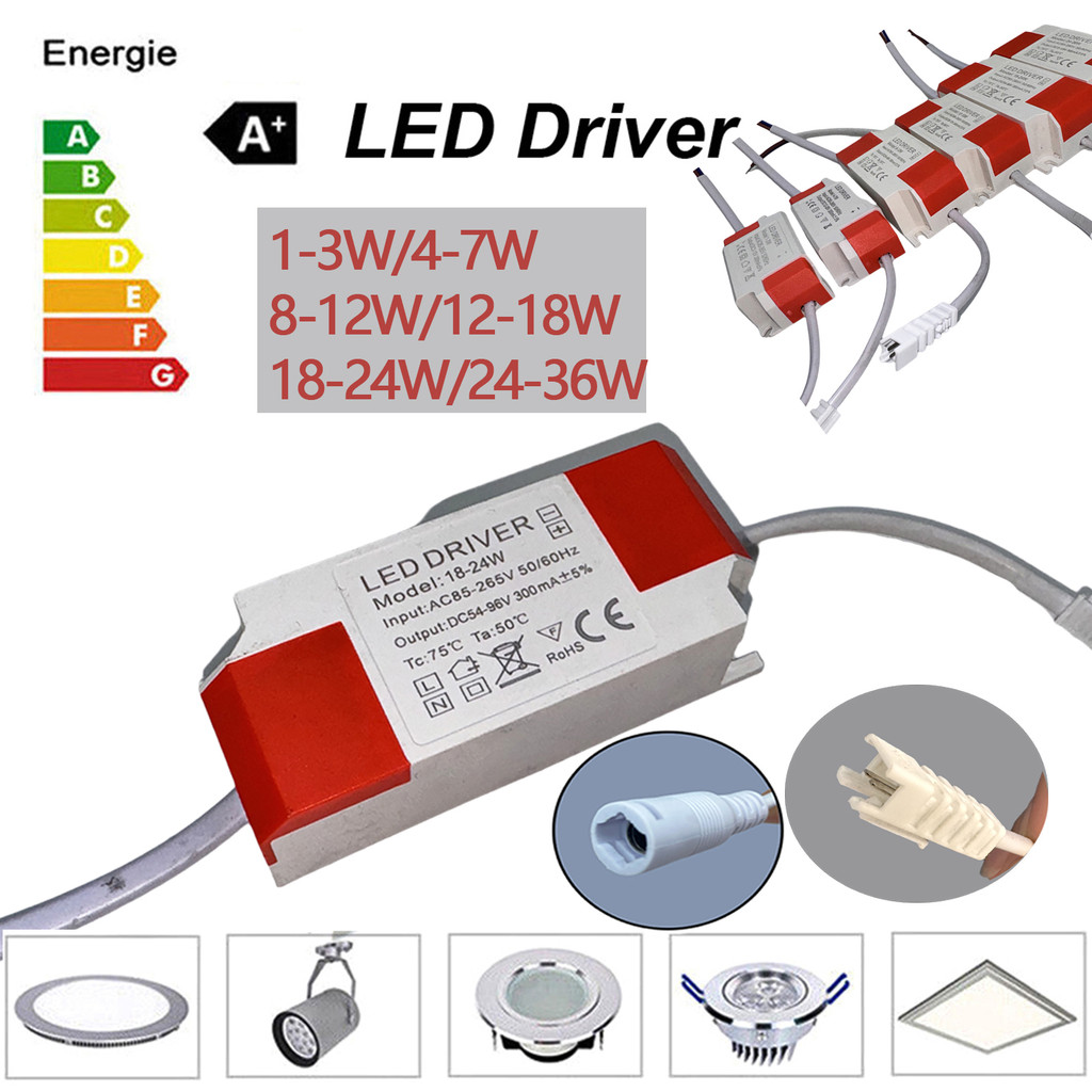 LED Driver 1-3W 4-7W 8-12W 18-24W 24-36W Power supply Light Constant ...