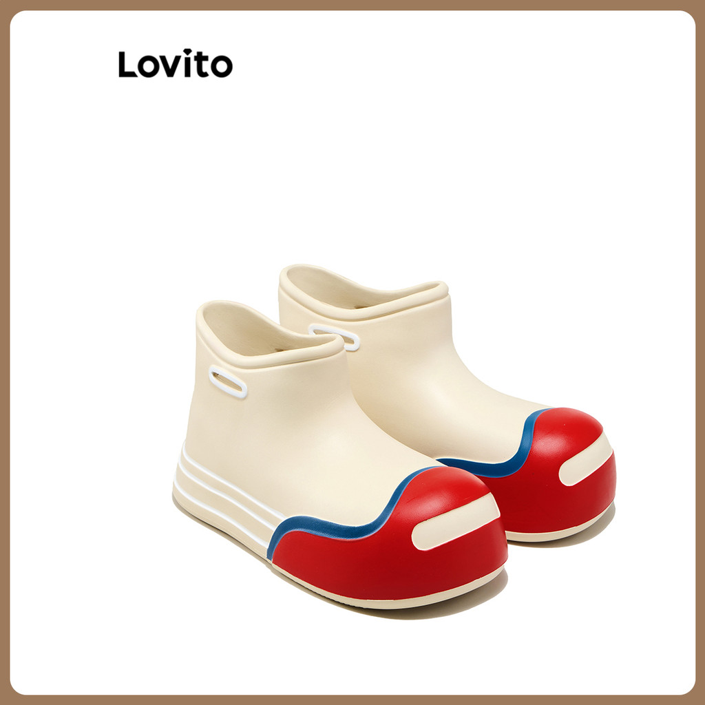 Lovito Cute Patchwork Colorblock Rain Boots for Women LFA43167 Lovito ...
