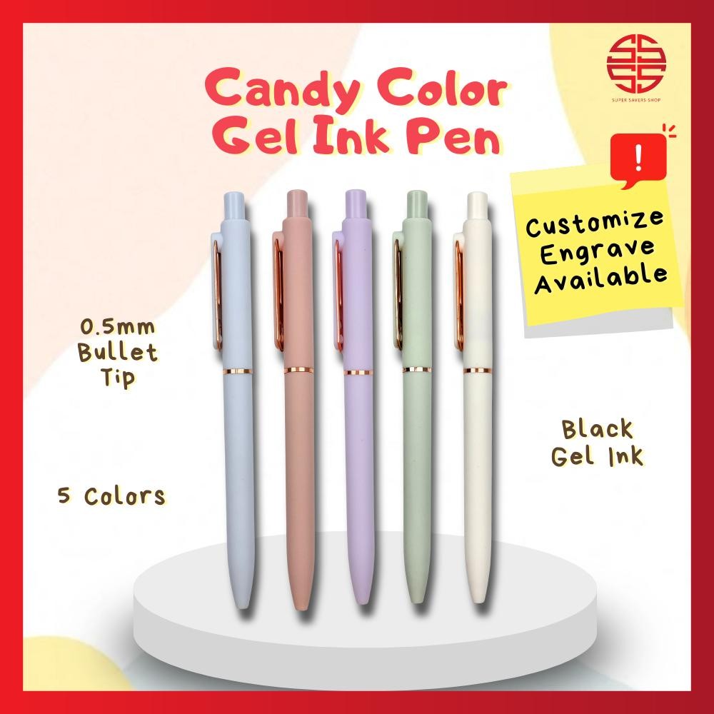 [Super Savers] Pen Gel Warna Gula-Gula BERUKIR (Hitam) - 1 batang/1 ...