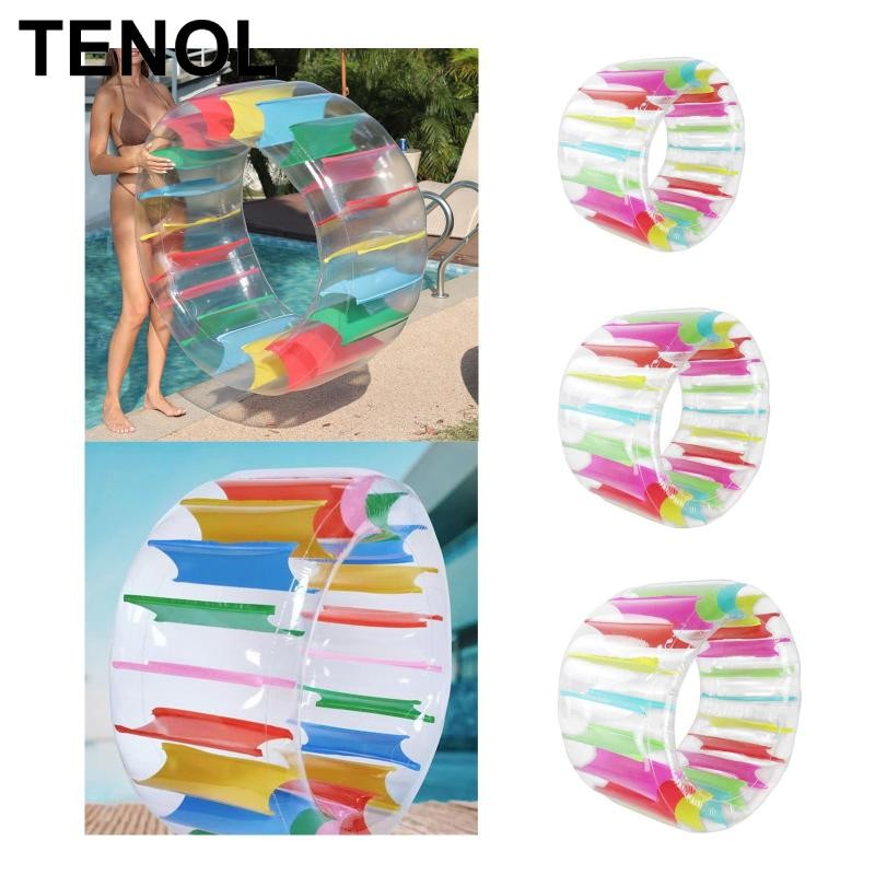 TENOL Inflatable Wheel Roller for Kids Adults Giant Swimming Pool Water ...
