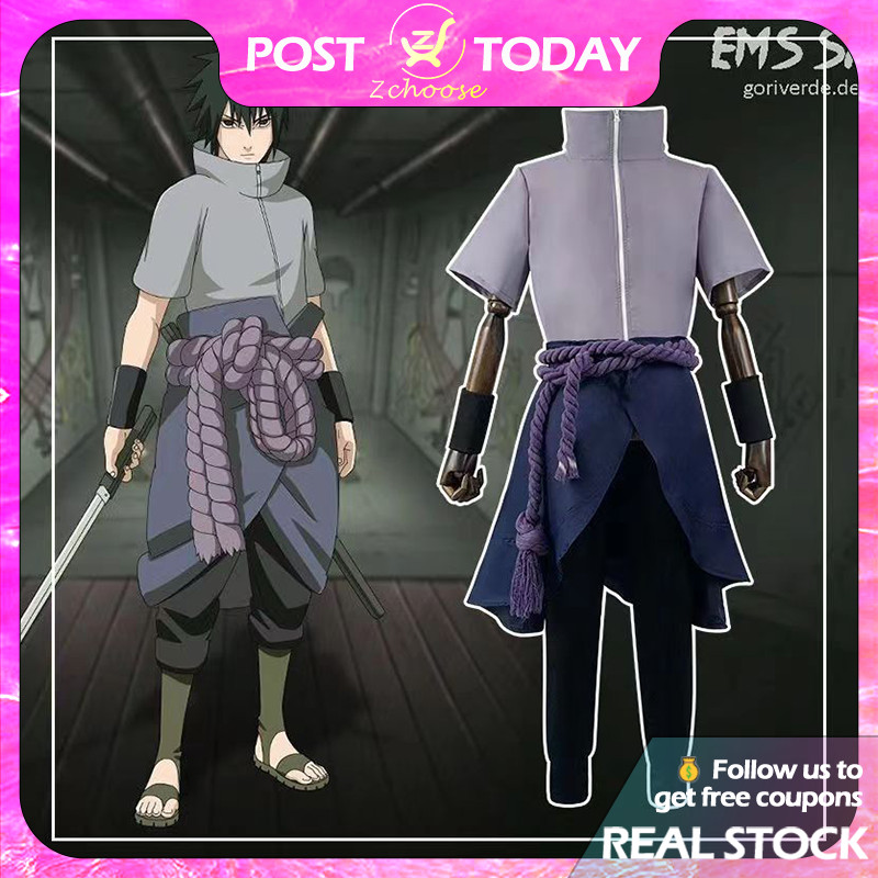Naruto Shippuden Uchiha Sasuke Cosplay Costume | Complete Adult Outfit ...