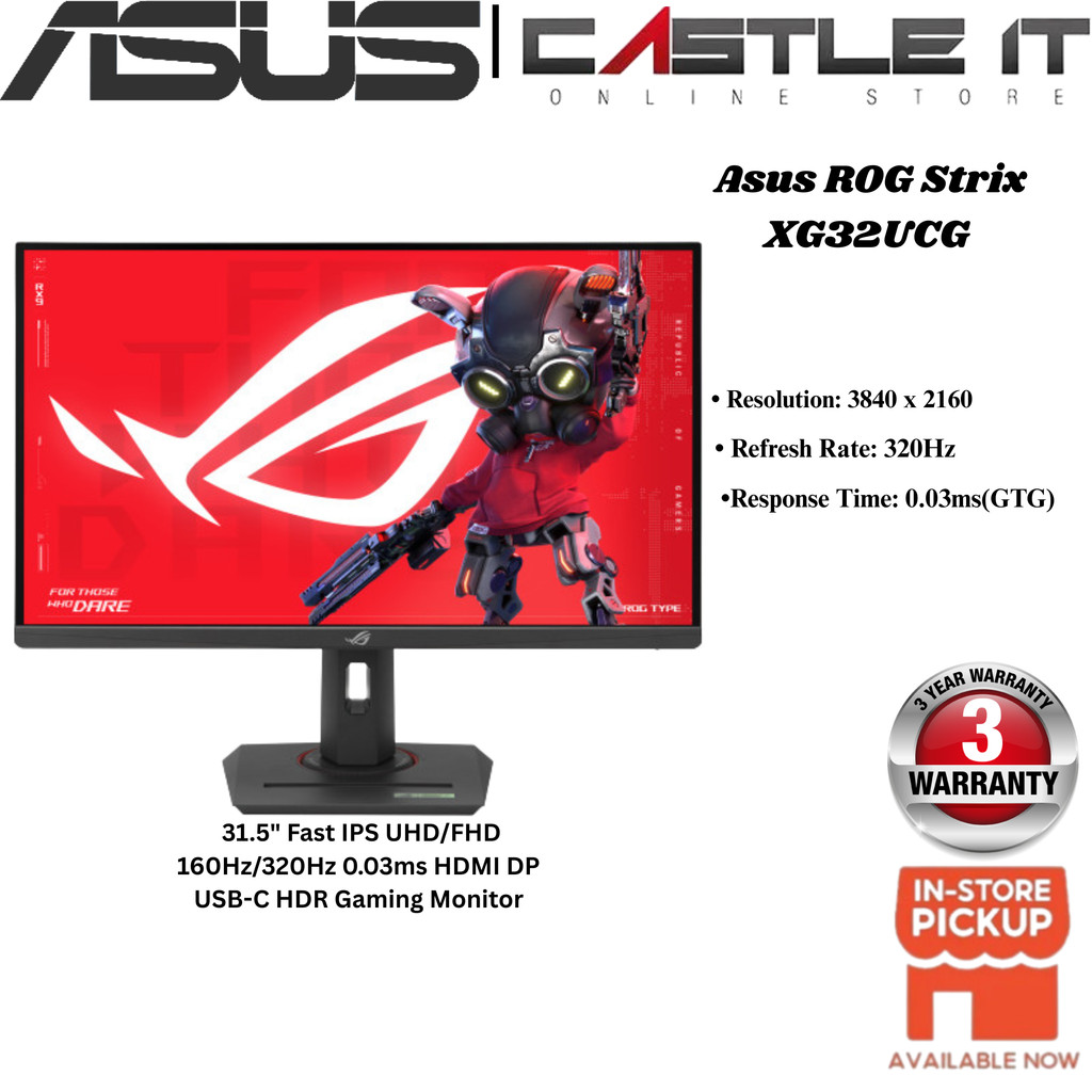 Asus ROG Strix XG32UCG 31.5" Fast IPS UHD/FHD 160Hz/320Hz 0.03ms HDMI ...