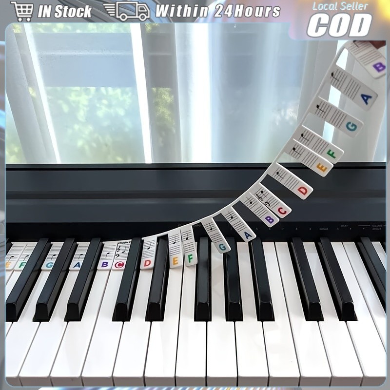 61/88 Keys Piano Keyboard Sticker Full Size Free Paste No Glue ...