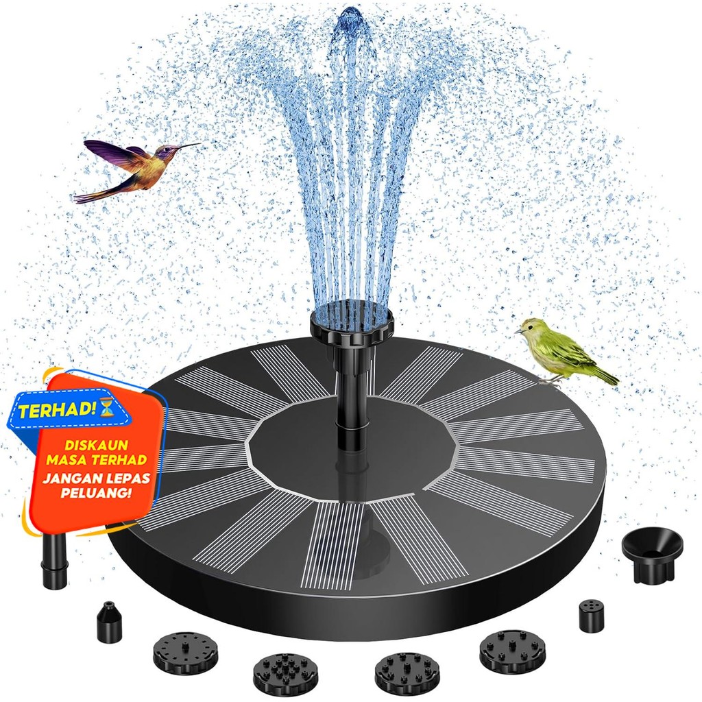 Solar Bird Bath Fountain: A Floating Solar Pump for Bird Baths, Ponds ...