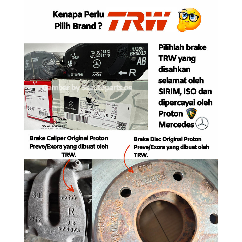 TRW Perodua Kancil 660/ 850 Front (211MM) - Single Layer Disc Rotor (2 ...