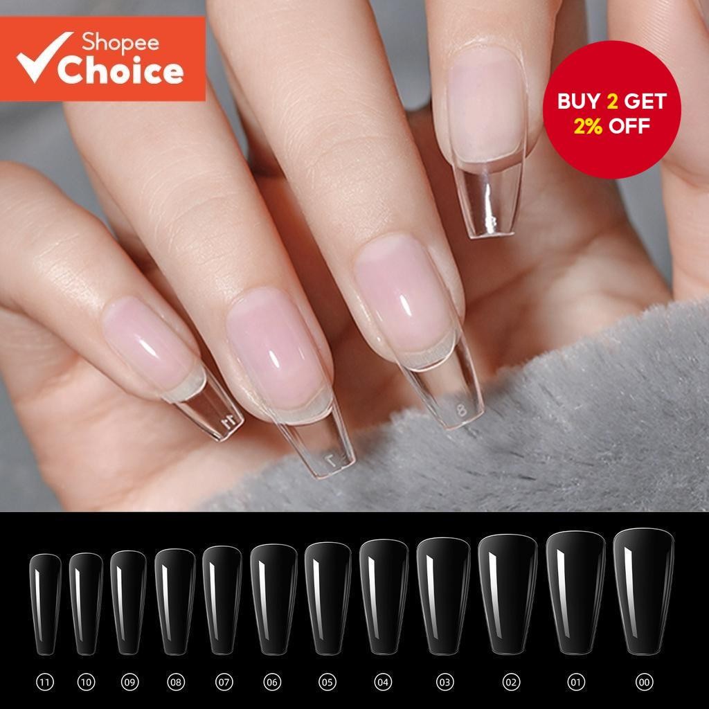 120pcs Reusable Nail Forms For Acrylic Nails Clear Fake Nail Art Molds ...
