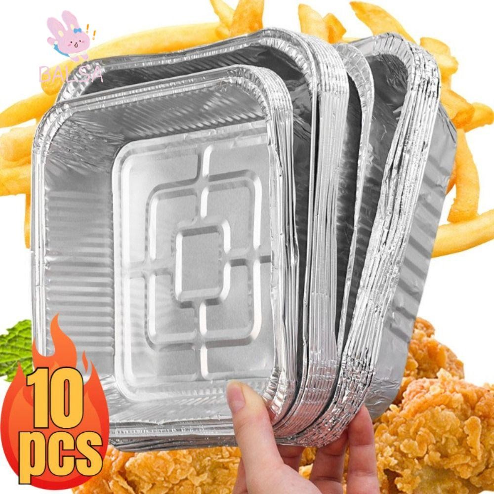 BALSA 10Pcs Food Tin Foil Tray, 6/7/8 Inch Oven BBQ Baking Tools ...