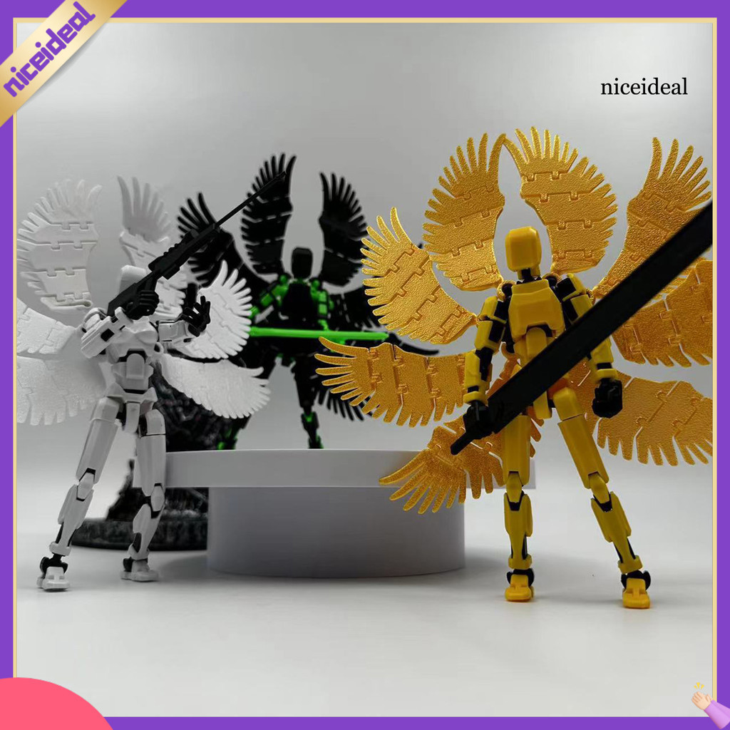 1 Set Robot Action Figure with Angel Wing Accessories Multi-jointed ...