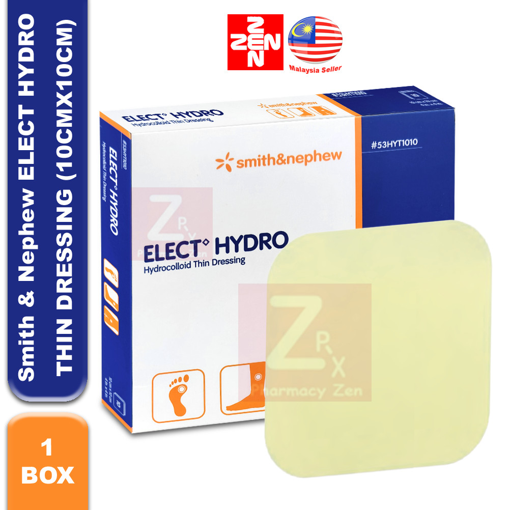 [1 BOX]Smith & Nephew Elect Hydro Thin Dressing (10cmx10cm)(10PC)(BOX ...