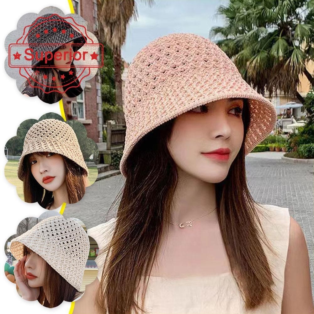 Girls Sun Hat Wide Brim Floppy Summer Hats For Women Beach Panama Straw ...