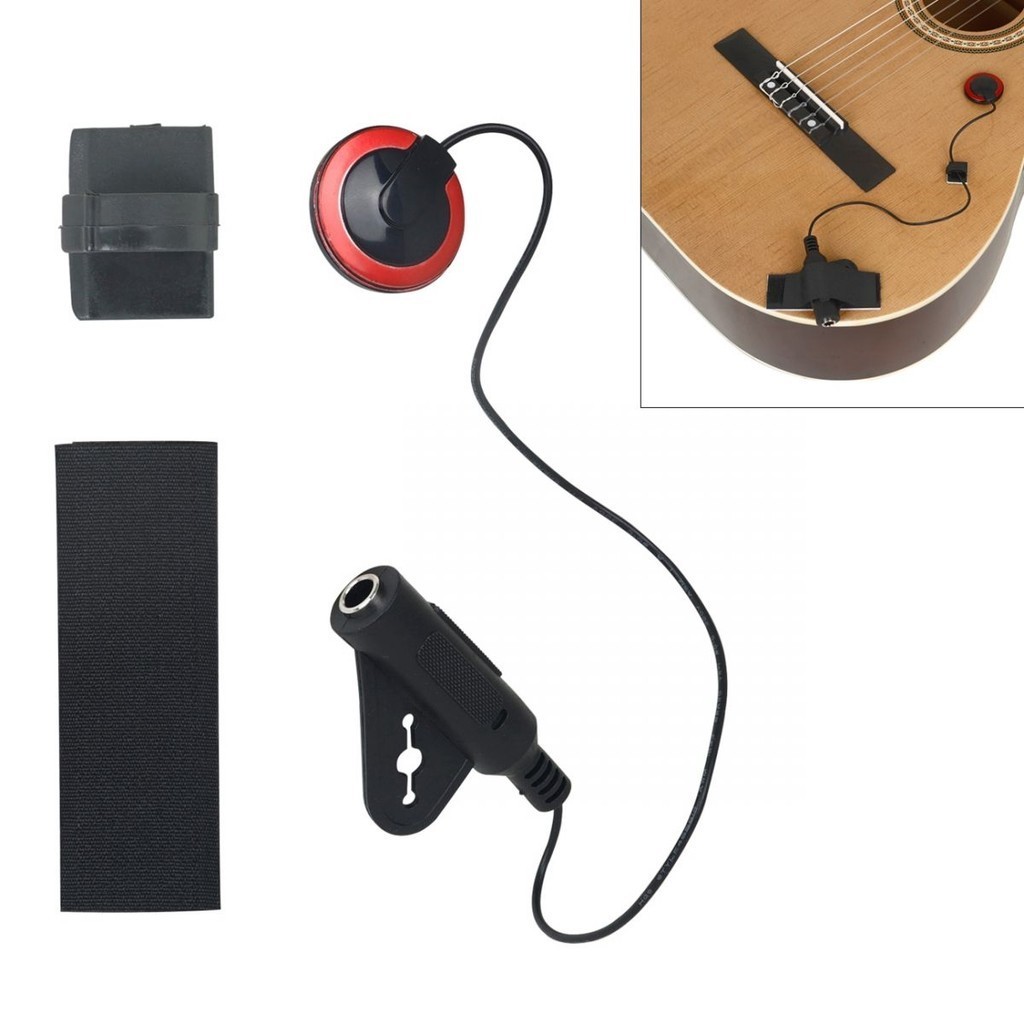 Portable No Drilling Piezo Buzzer Pickup EQ Patch Guitar Microphone ...