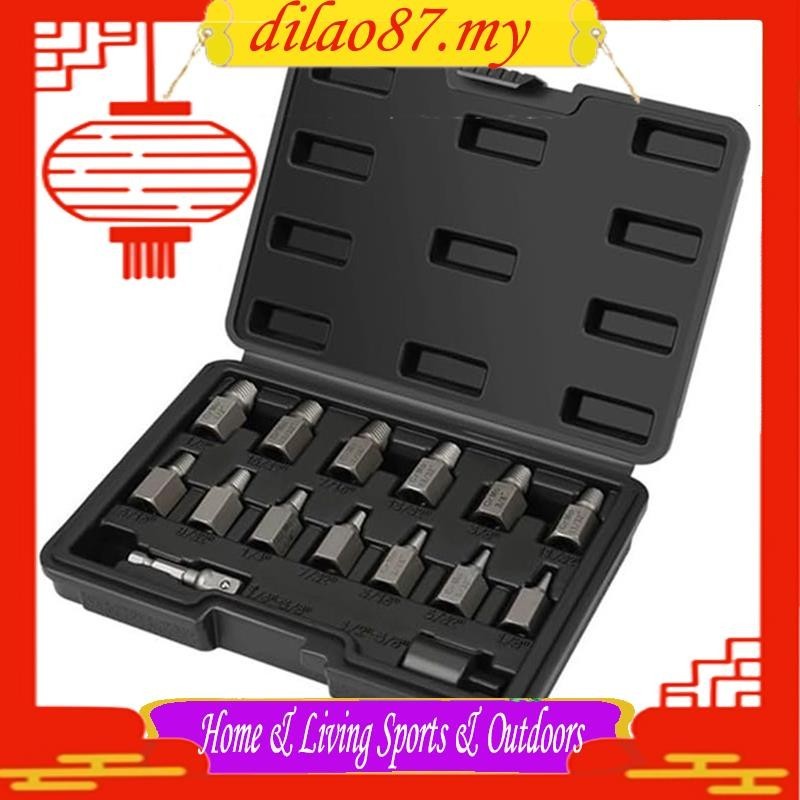 [dilao87] 15 Piece Double Head Screw Extractor Set,Easy Out Bolt ...