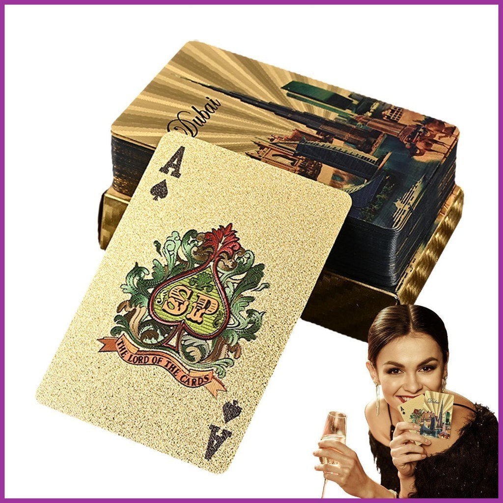 Gold Foil Playing Cards Foil Poker Cards Deck Waterproof & Foil Deck ...