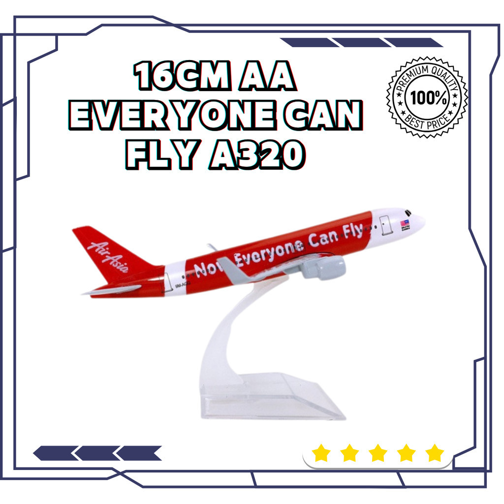 16cm Air Asia Airlines Airbus A320 Everyone Can Fly Scale 1:400 Metal ...