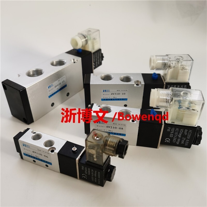 Solenoid Valve 4V210-08 4V310-10 08 4V410-15 AC220V DC24V Check Valve ...