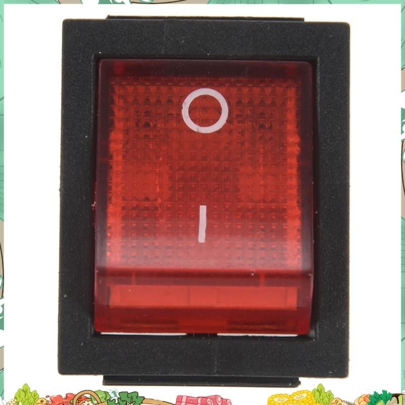 Red Light 4 Pin DPST ON/OFF Snap in Rocker Switch 15A/250V 20A/125V AC ...