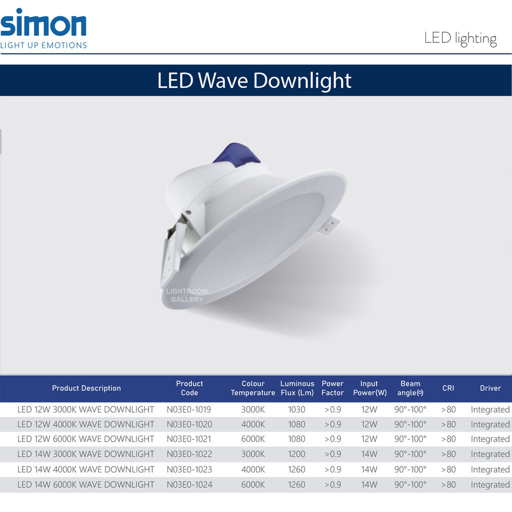SIMON 12W / 14W ROUND LED WAVE DOWNLIGHT | Shopee Malaysia