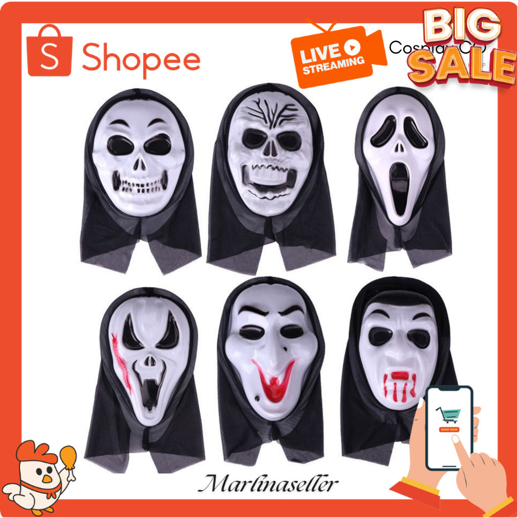 Cosplay Halloween Mask Scream Ghost Scary Mask Vampire Safe Packing ...