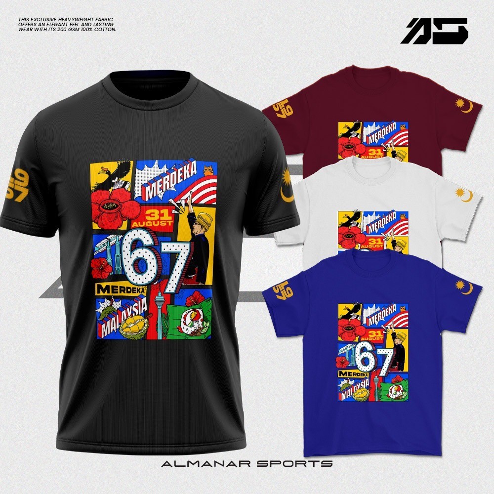 Meri Merdeka T-shirt Merdeka 67 Print Tee Malaysia Merdeka Jalur ...